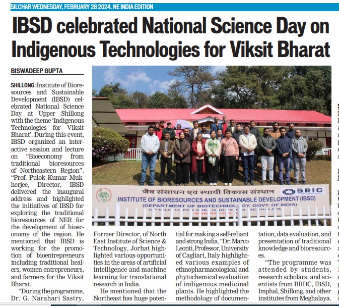 IBSD celebrated National Science Day on Indigenous Technologies for Viksit Bharat highlighting ...